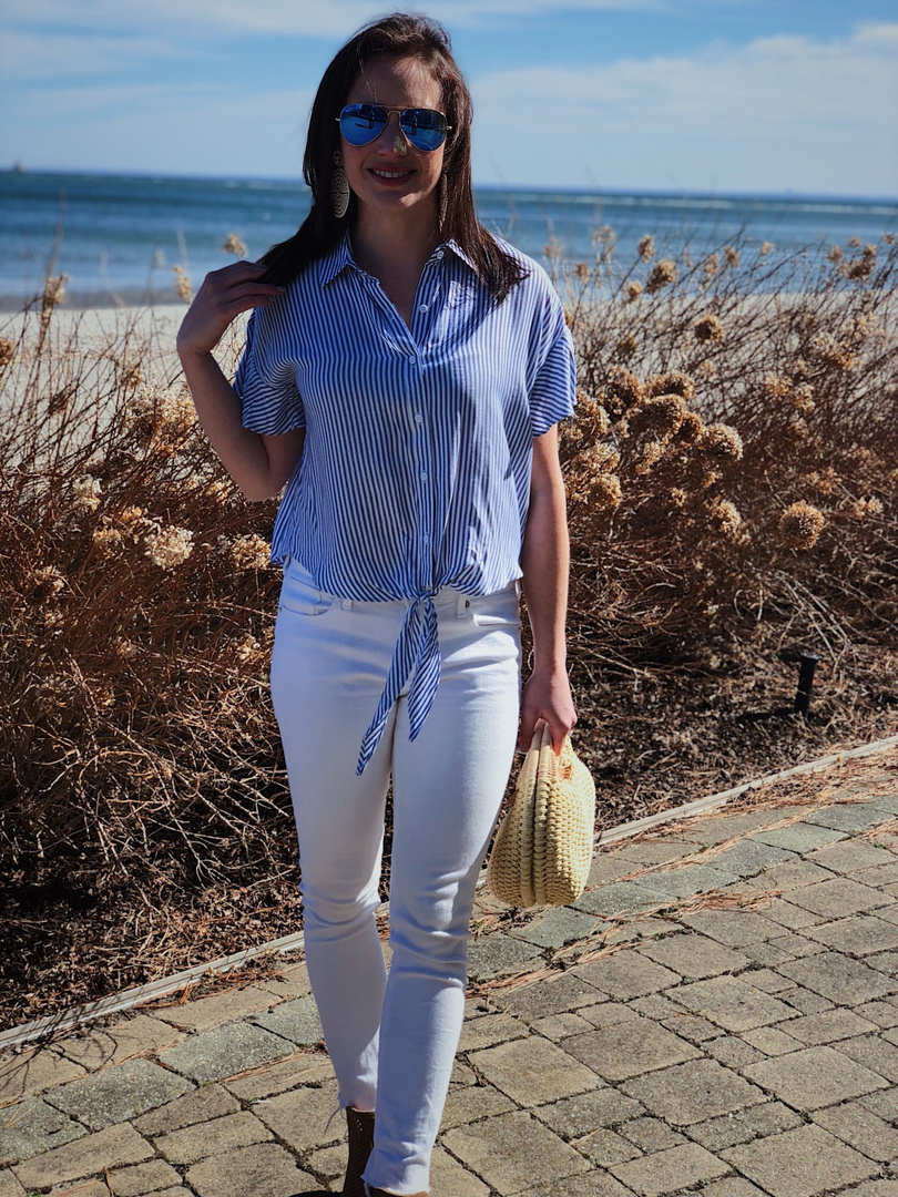 Fashion Look Featuring Leith Distressed Jeans and Express Distressed ...