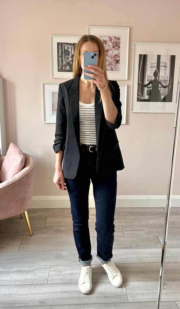 Fashion Look Featuring M's Blazers and M's Straight-Leg Jeans by eleni ... Fashion Look Featuring M's Blazers and M's Straight-Leg Jeans by eleni ...