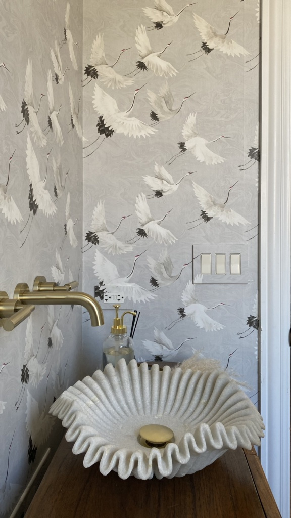 Fashion Look Featuring Birch Lane Wallpaper and CB2 Bar Carts & Bar ...