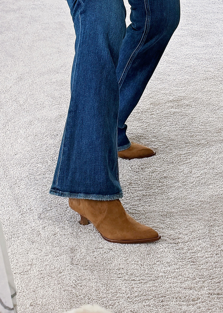 Fashion Look Featuring Dolce Vita Lace up Booties and Paige Flare Jeans ...