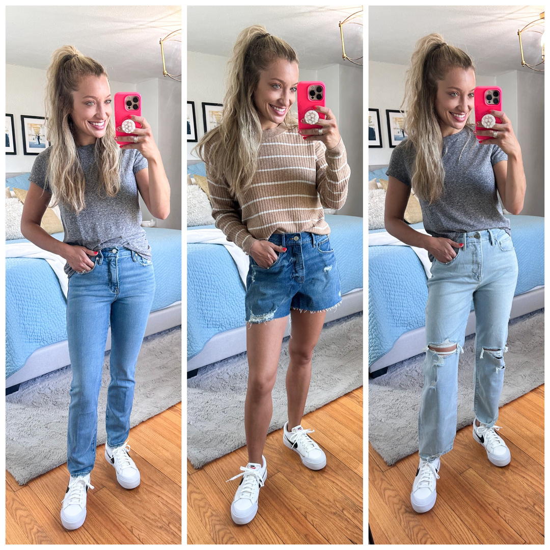 Fashion Look Featuring Good American Shorts and Good American Straight ...